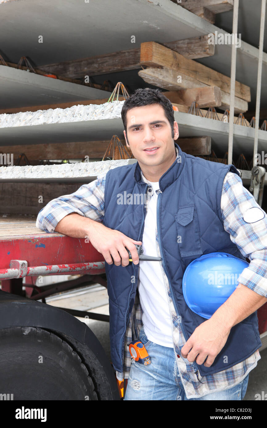 foreman posing in construction site Stock Photo - Alamy