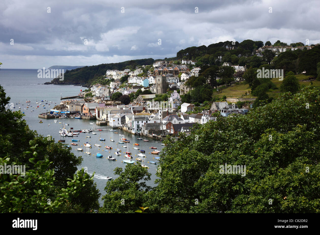 View across River Fowey and estuary from Hall Walk to Fowey , Cornwall ...