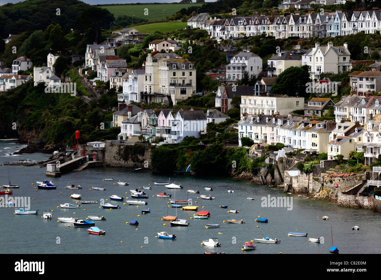 View across River Fowey and estuary from Hall Walk to Fowey , Cornwall ...