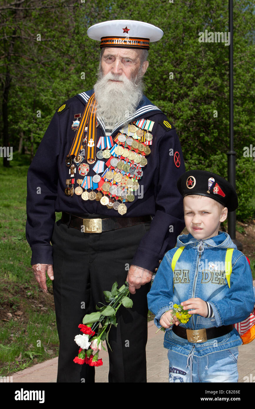 Russian Veteran Sailor Celebrating The Red Armys World War Ii Victory