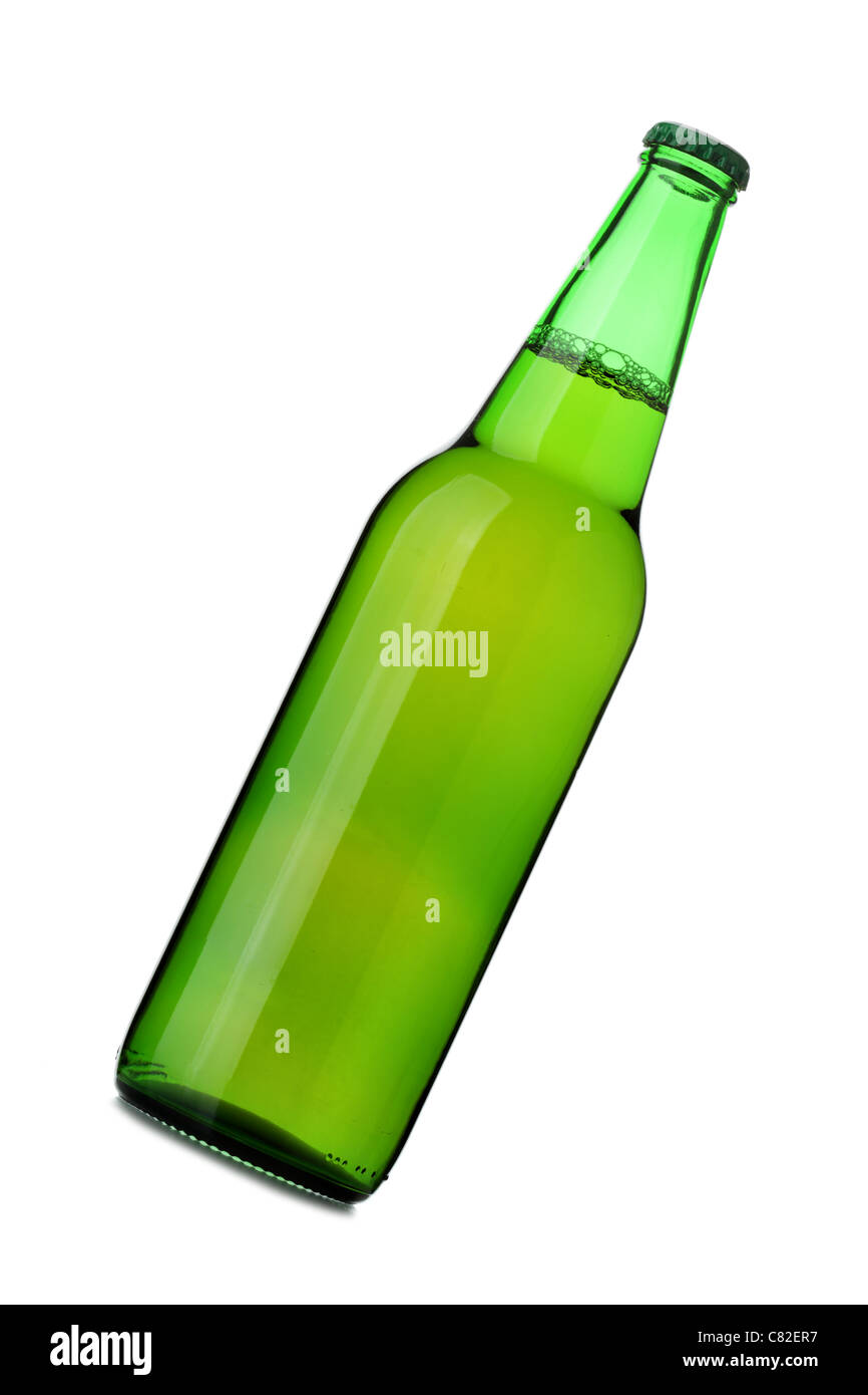 Big beer bottle isolated over the white background Stock Photo - Alamy