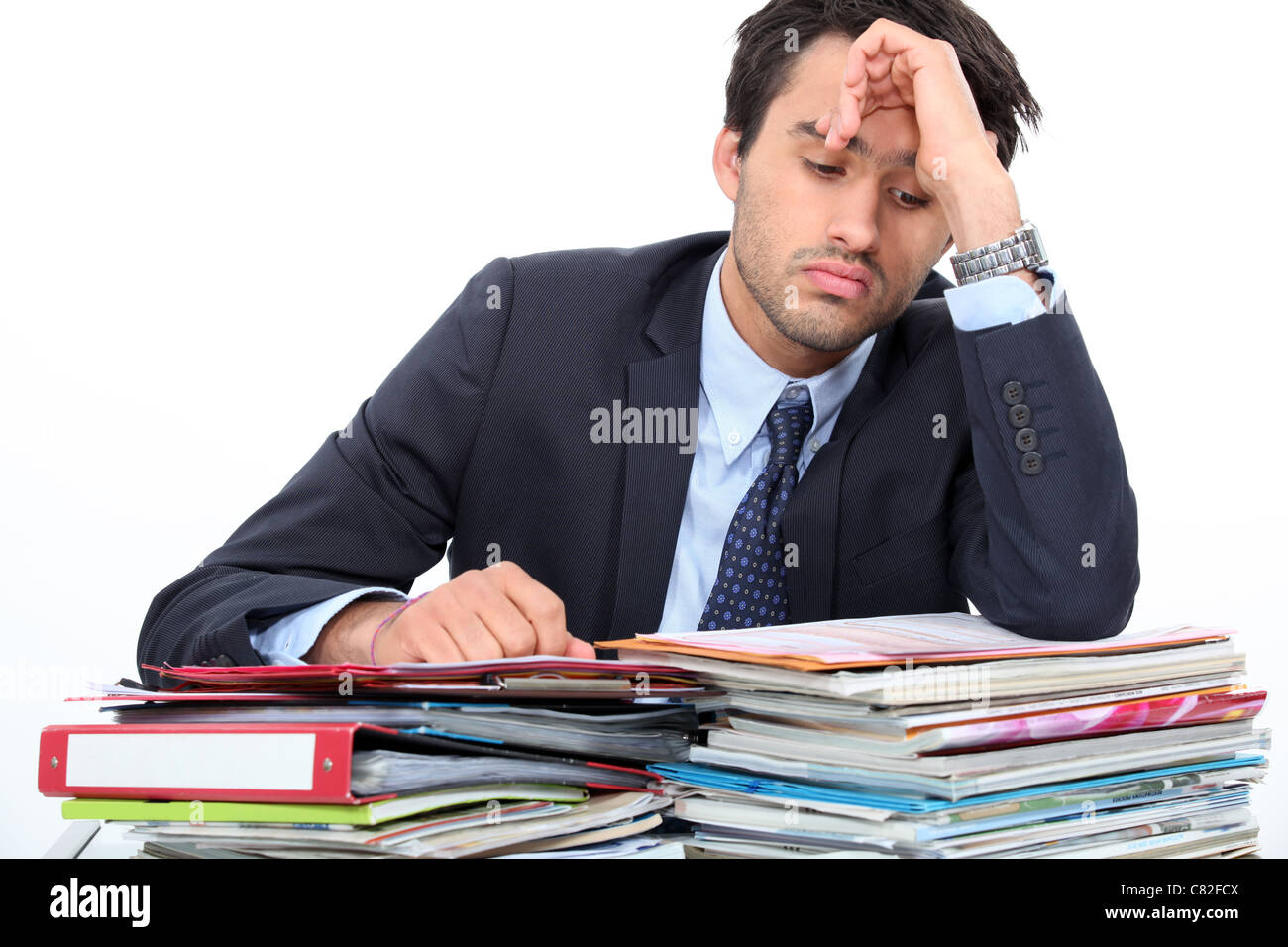 Stressed young professional Stock Photo - Alamy