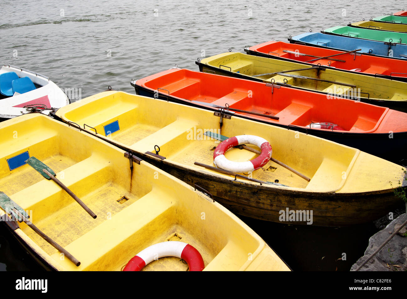 Colorful small row boats hi-res stock photography and images - Alamy