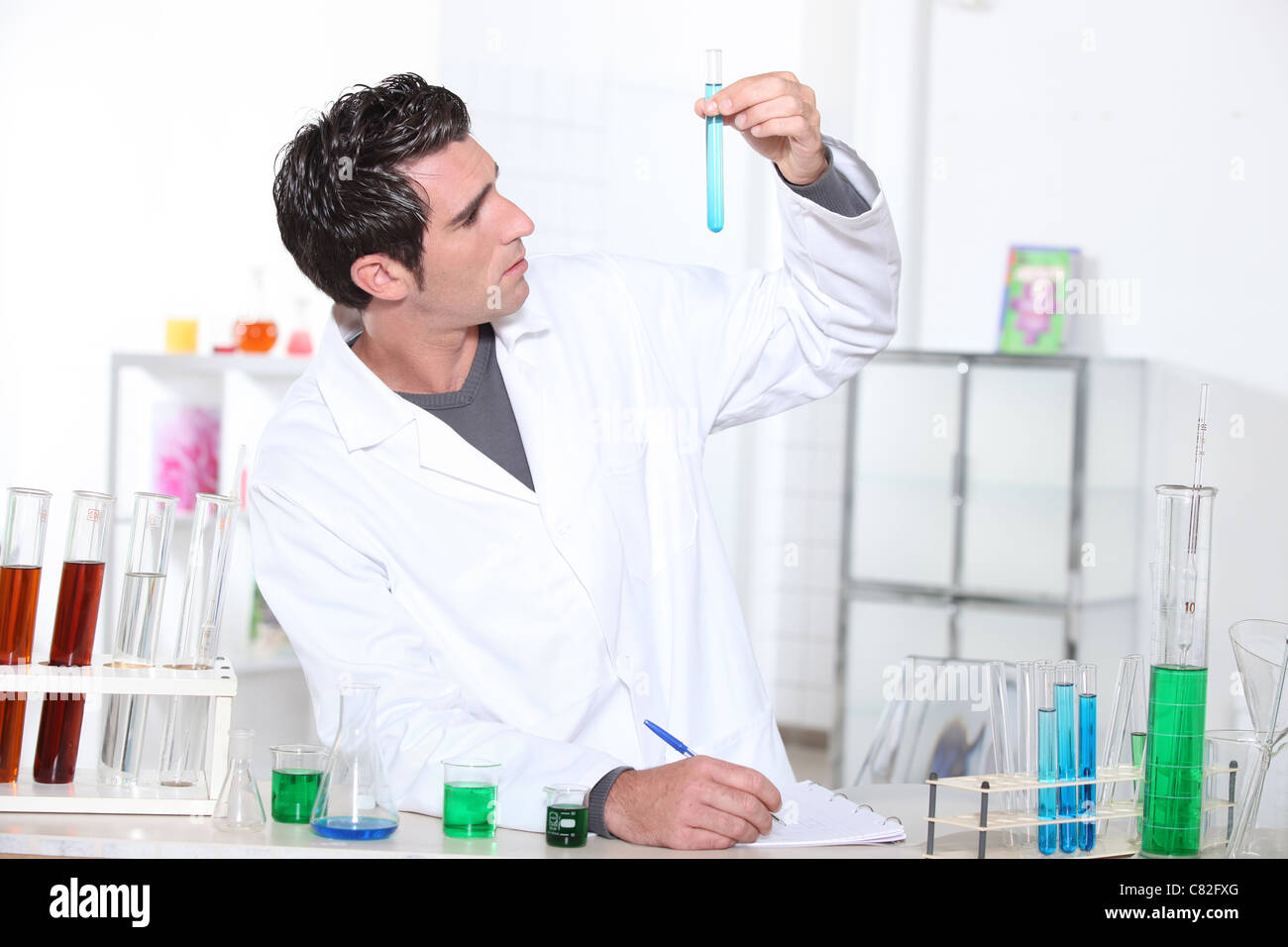 Male scientist in laboratory Stock Photo - Alamy