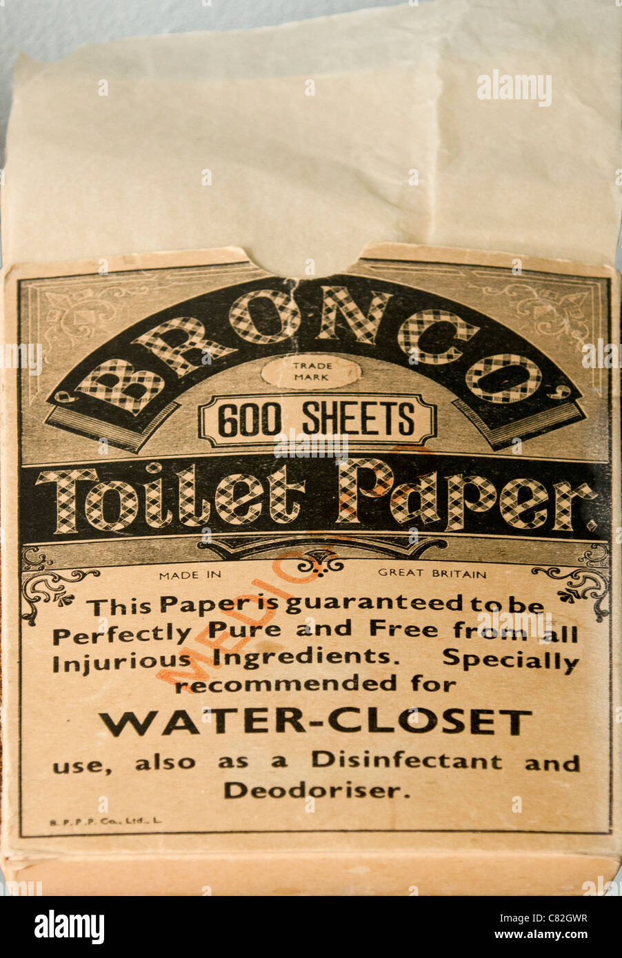 Old packet of toilet paper Stock Photo - Alamy