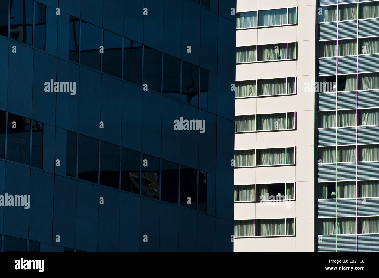 Downtown office buildings focus on glass windows Seattle Washington ...