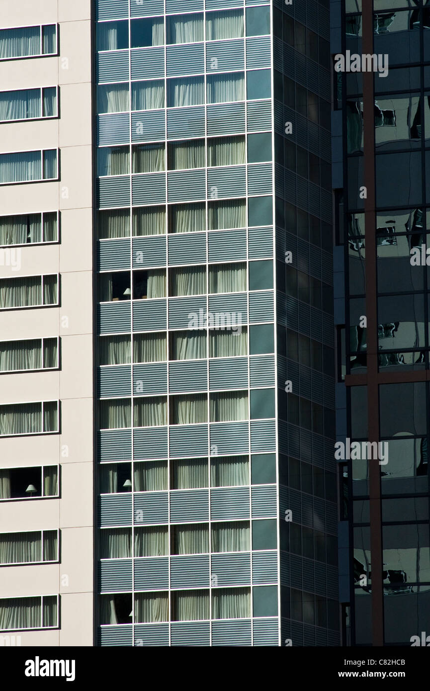 Downtown office buildings focus on glass windows Seattle Washington ...
