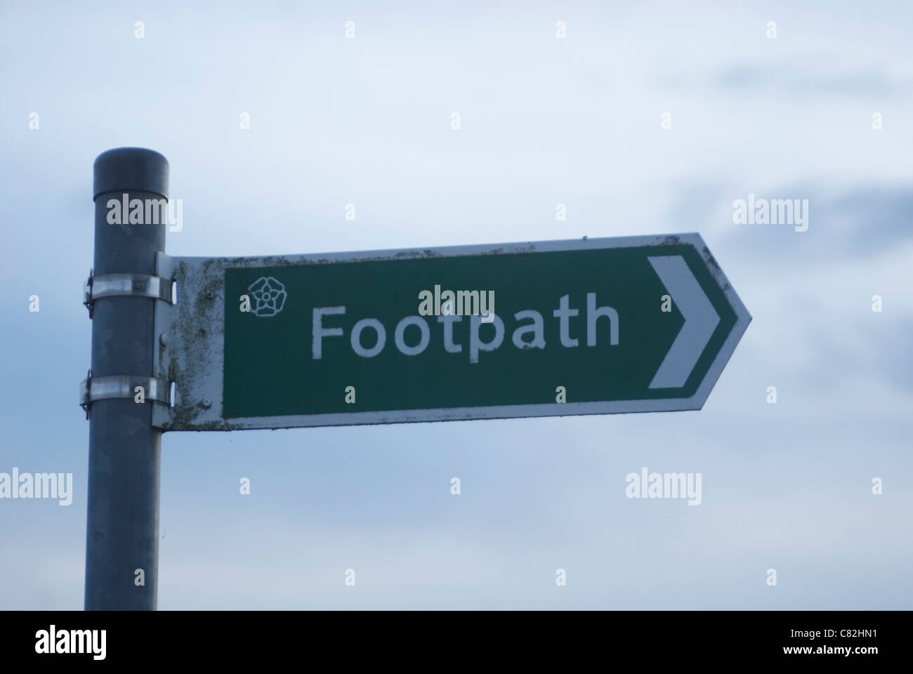 A council footpath sign Stock Photo - Alamy