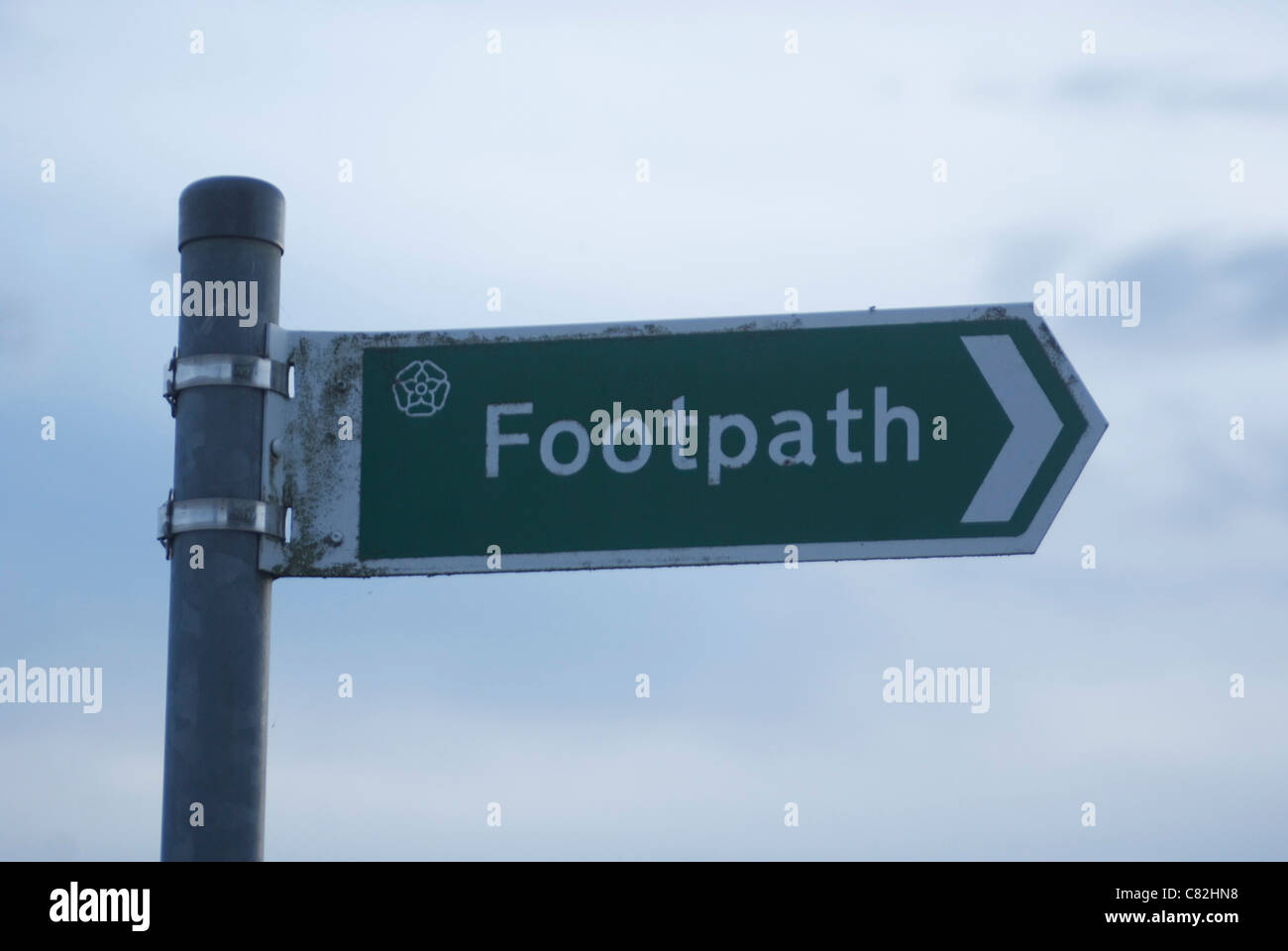 green council footpath sign Stock Photo - Alamy