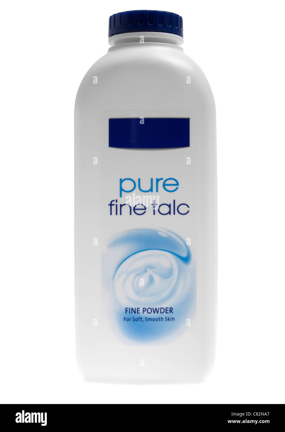 Bottle of talcum powder on white background Stock Photo - Alamy