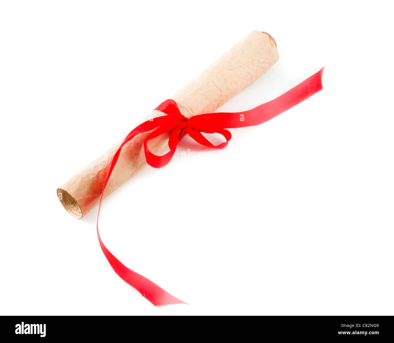 Diploma with red ribbon on white background Stock Photo - Alamy