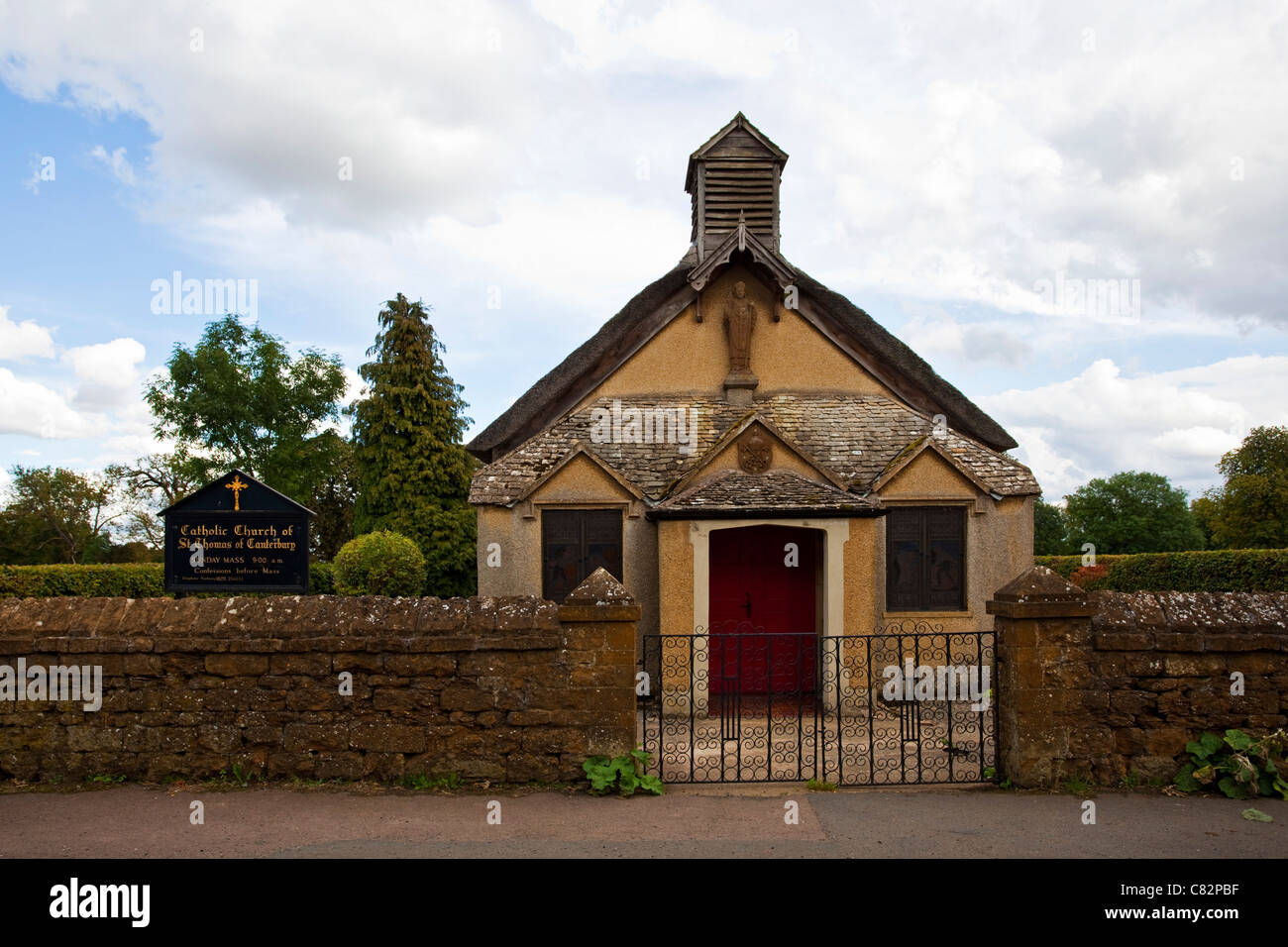 Catholic church of St. Thomas of Canterbury Wroxton Oxfordshire UK ...