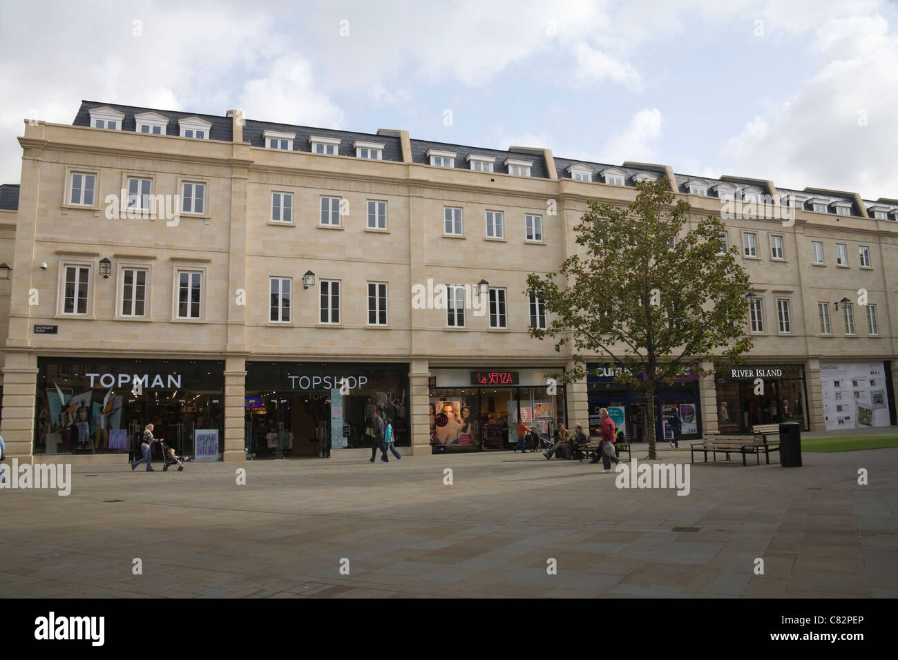 Somerset England UK Shops in pedestrianised Southgate Place in Bath ...
