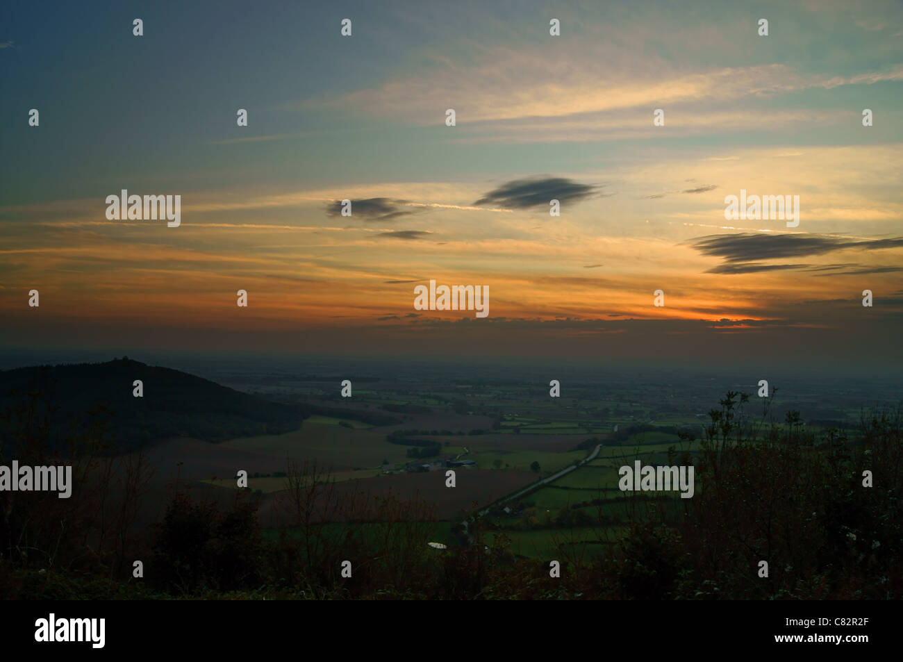Sunset viewed from Sutton Bank Stock Photo - Alamy