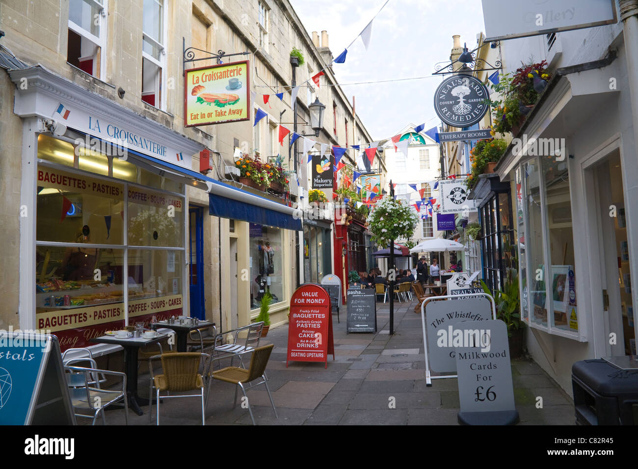 Bath Somerset England UK Northumberland Place a narrow street in this ...