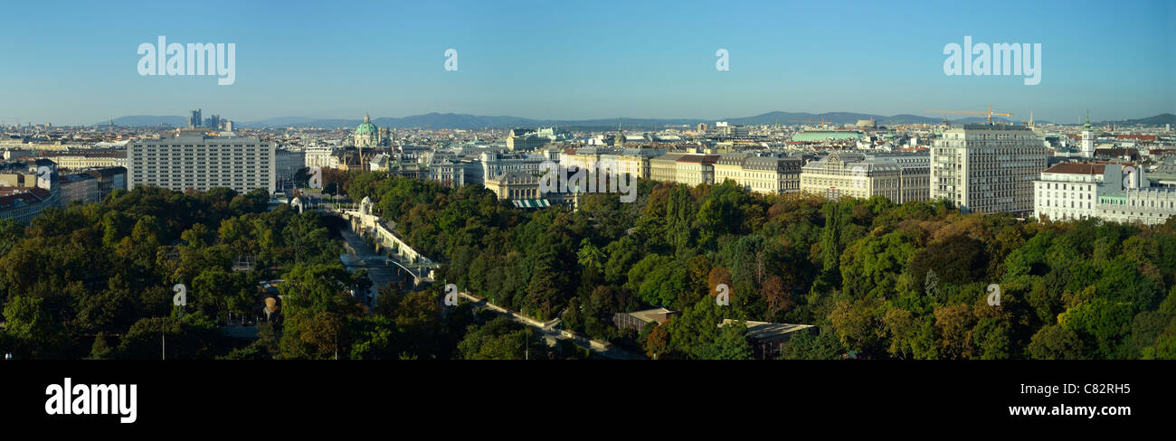 Panoramic view of the City Park and Vienna downtown, Austria AT Stock ...