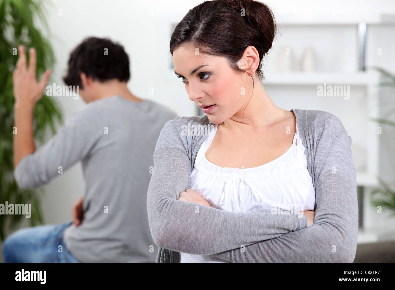 A couple having a fight Stock Photo - Alamy
