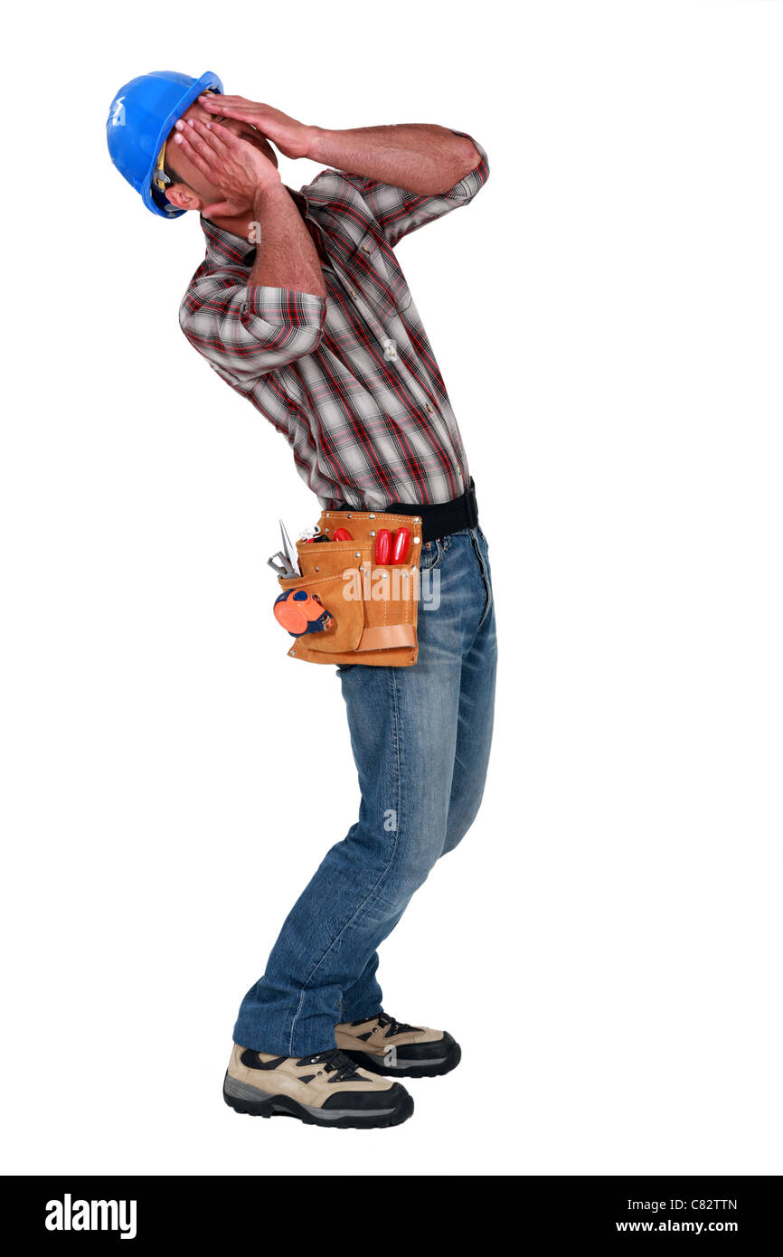 Hands covering the face Cut Out Stock Images & Pictures - Alamy