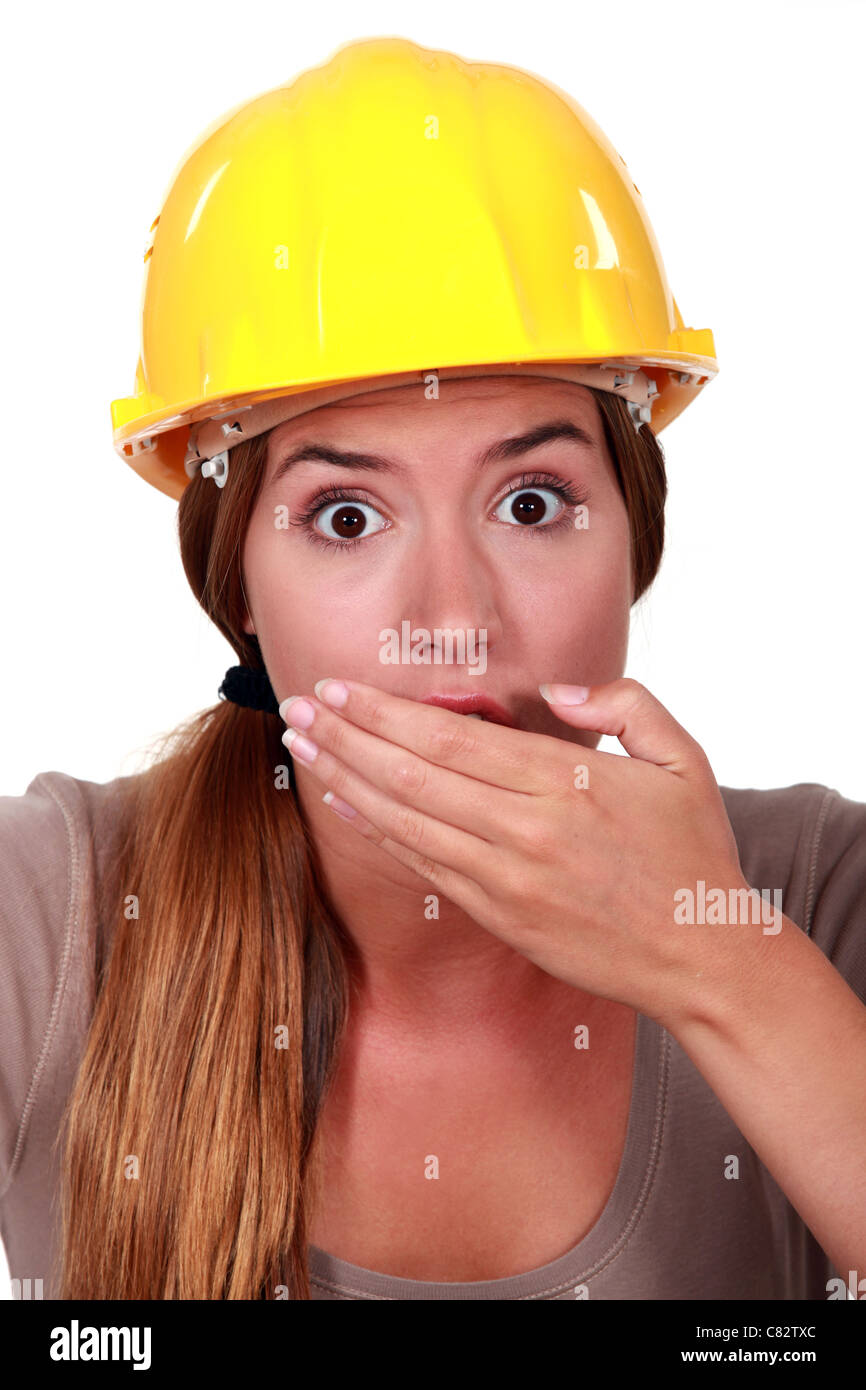 craftswoman looking very surprised Stock Photo - Alamy