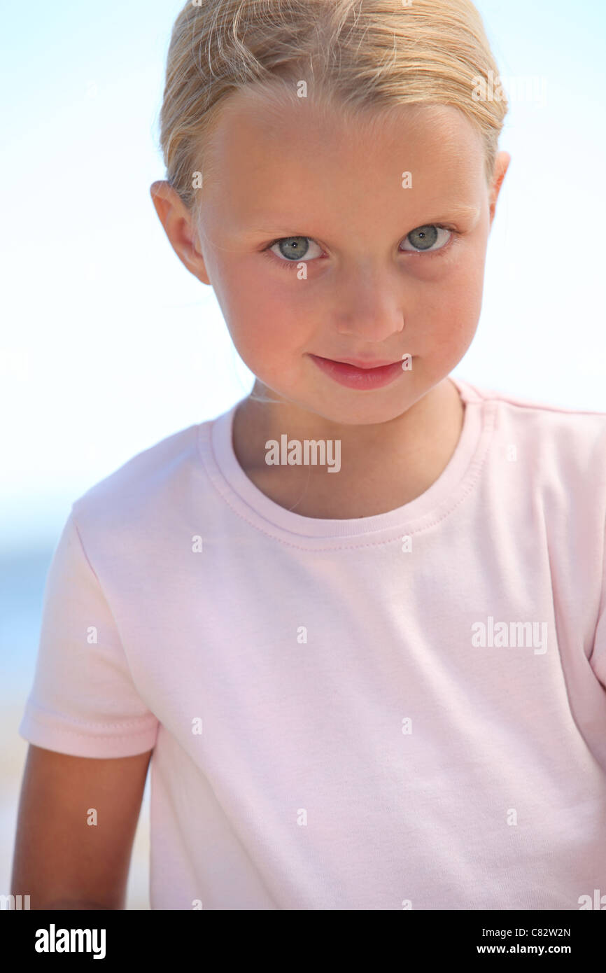 little girl with deep-blue eyes Stock Photo - Alamy