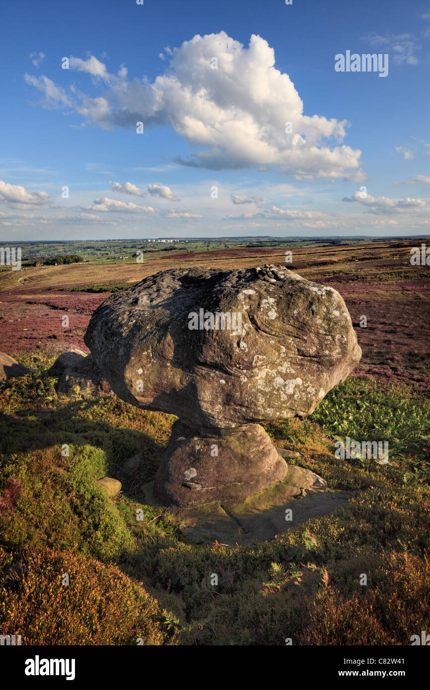 Mushroom shaped rocking stone in a disused quarry on High Crag Ridge ...