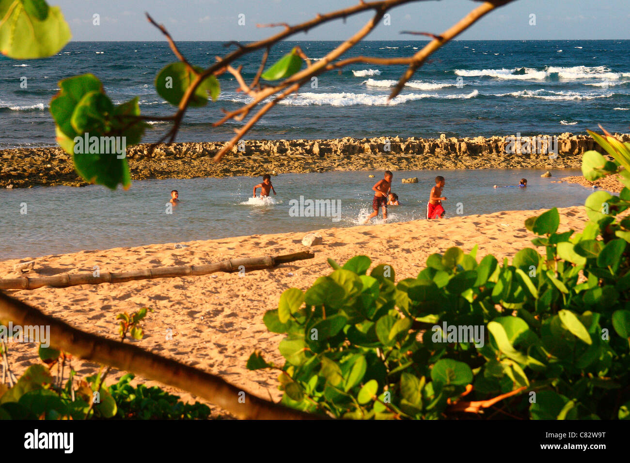 Loiza beach in the north near San Juan, in the island of Puerto Rico ...