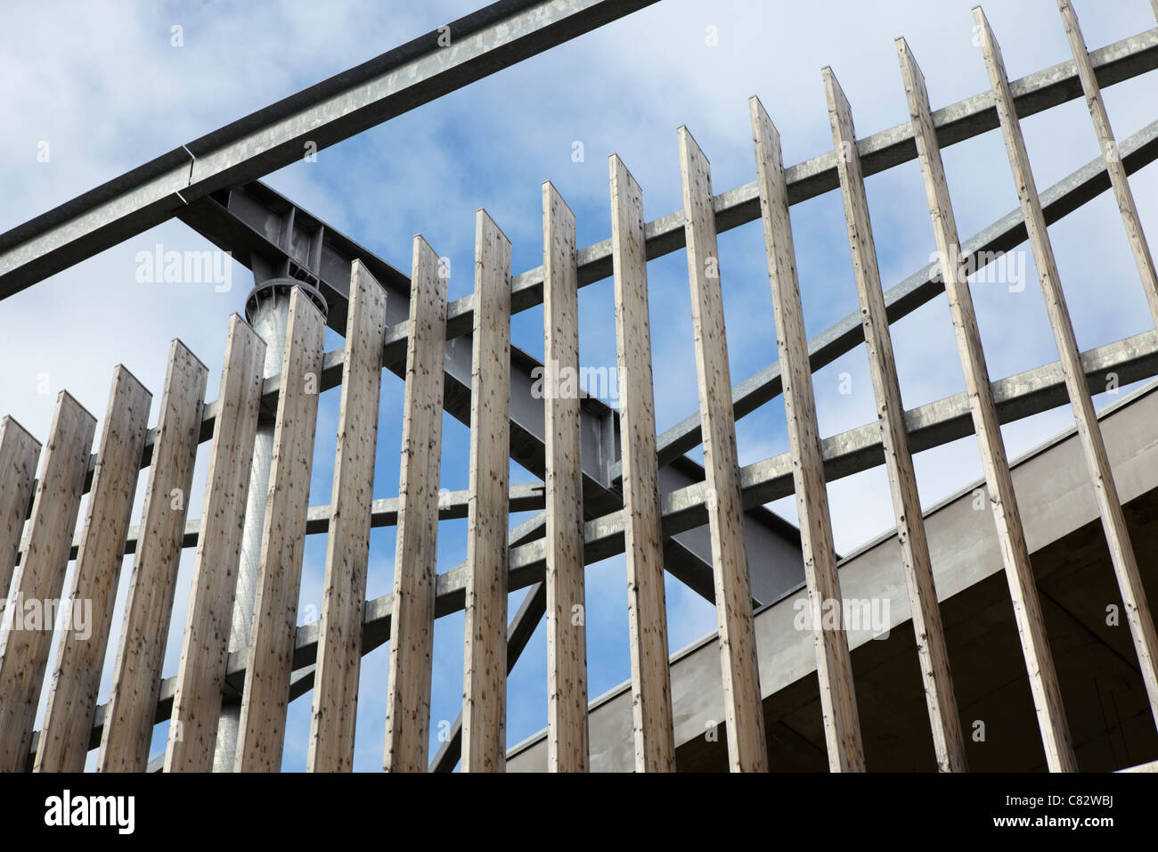 wooden slats architecture Stock Photo - Alamy