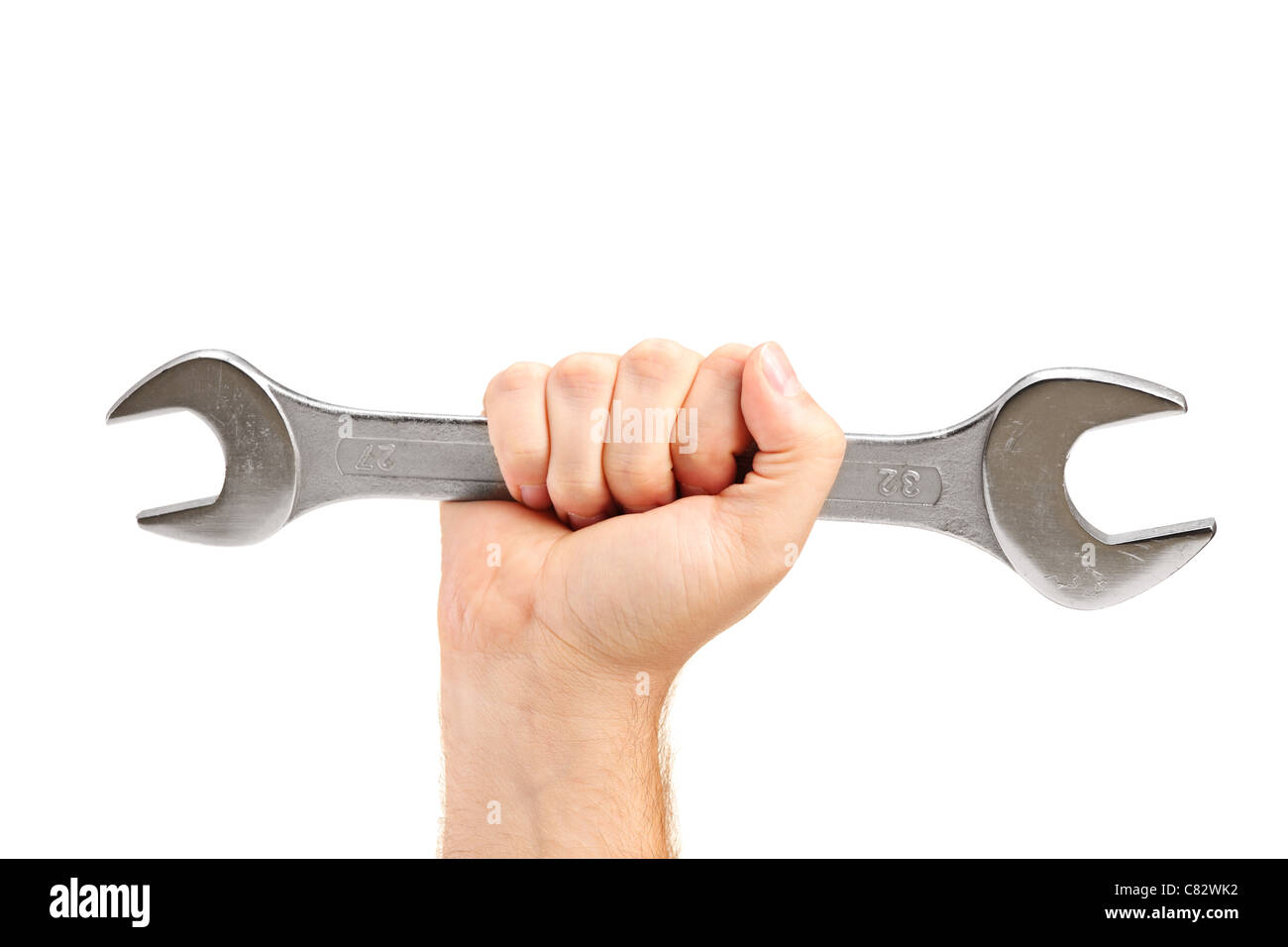Hand mechanic holding wrench hi-res stock photography and images - Alamy