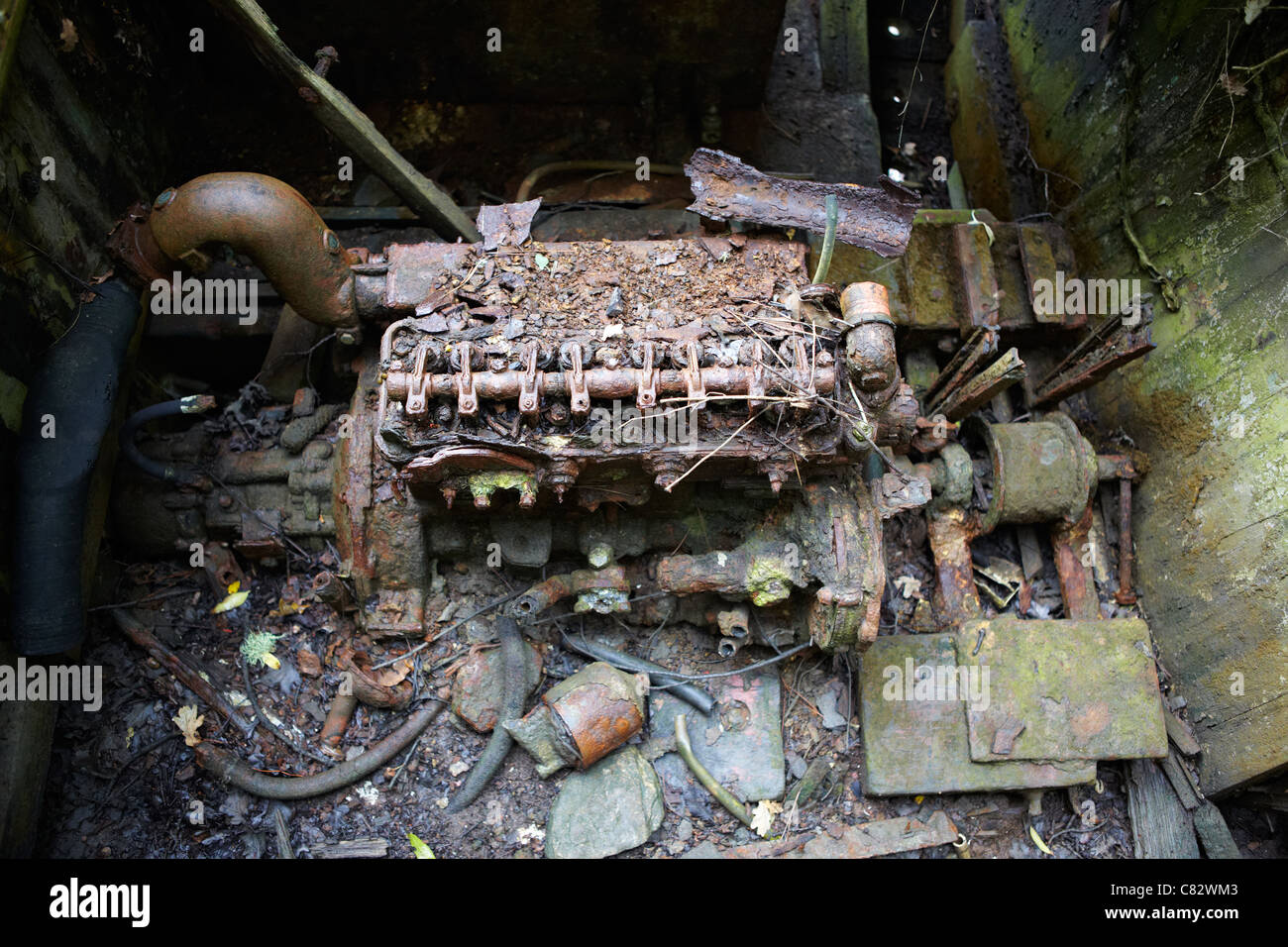 Rusted boat engine Stock Photo - Alamy