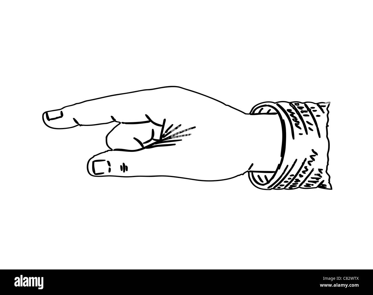 Pointing hand detail illustration hi-res stock photography and images ...