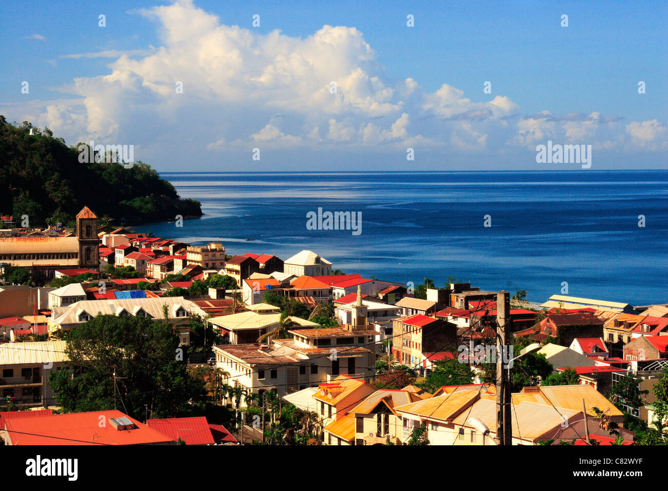 A panoramical view of Sant Pierre in the island of Martinique Stock ...