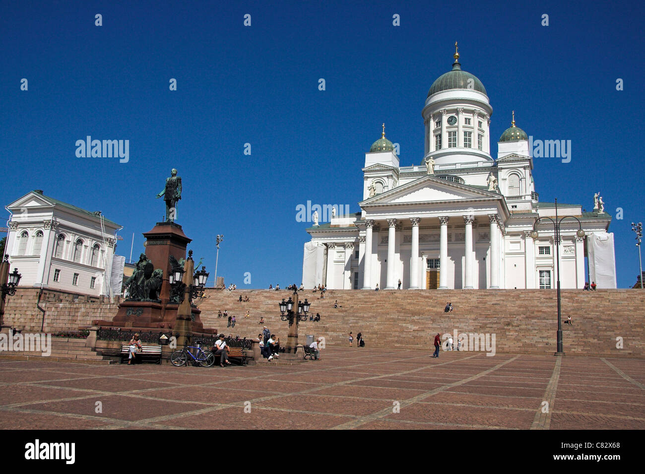 Statue of Emperor Alexander II outside Helsinki Cathedral, Senate ...