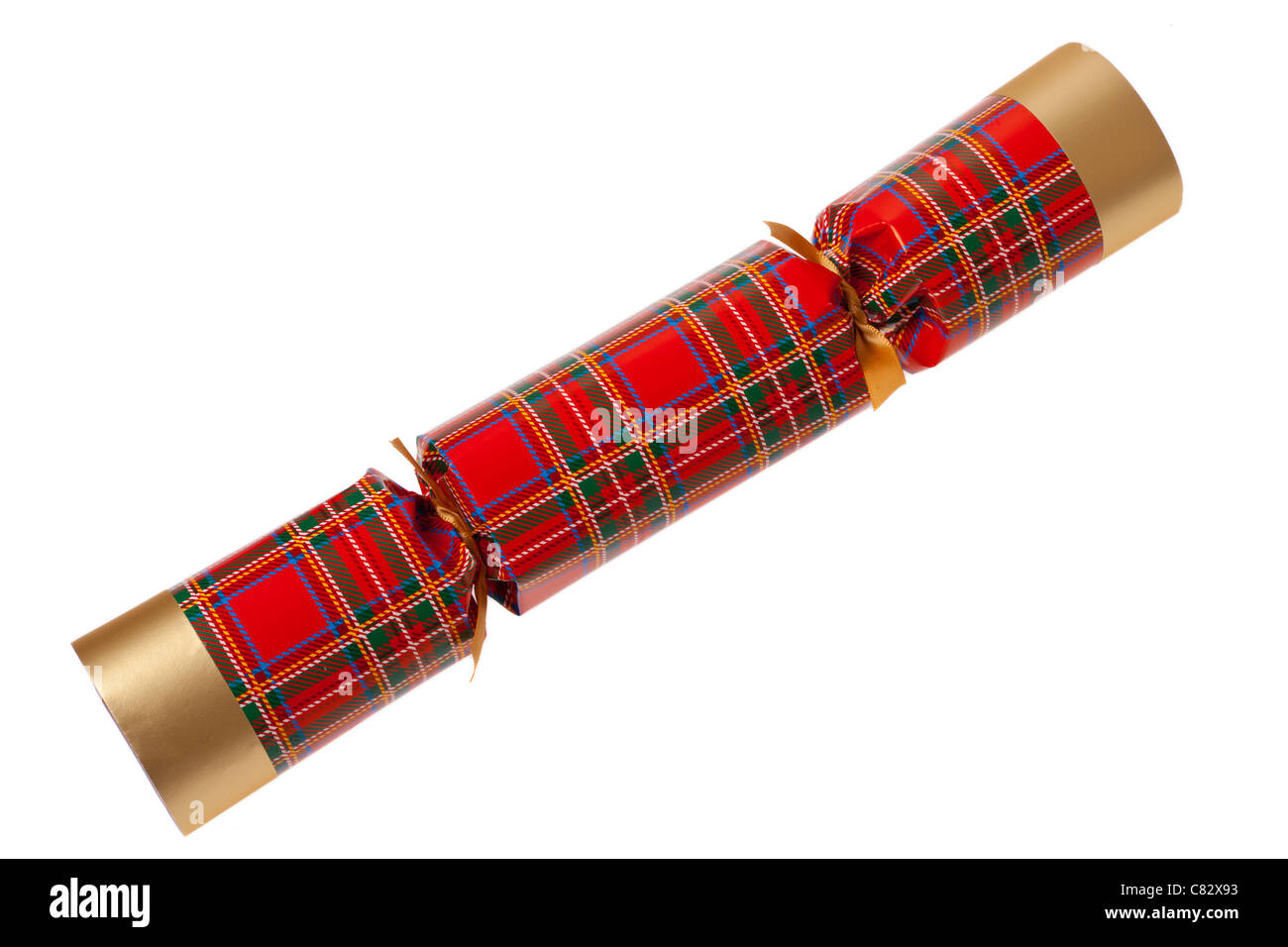A single chrismas cracker on a white isolated background Stock Photo ...
