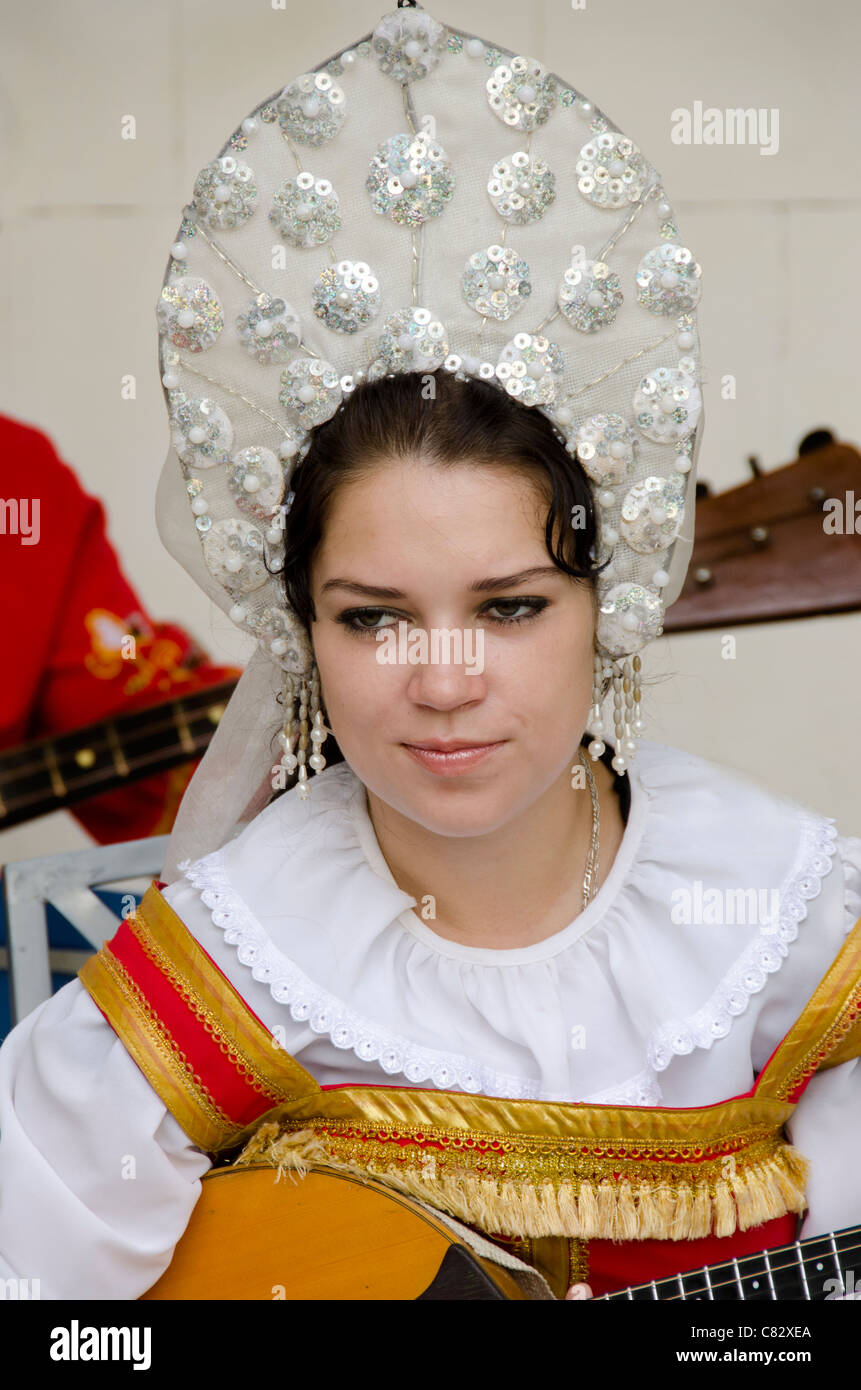 Ukraine, Yalta, Livadia Palace. Ukrainian folkloric show with ...