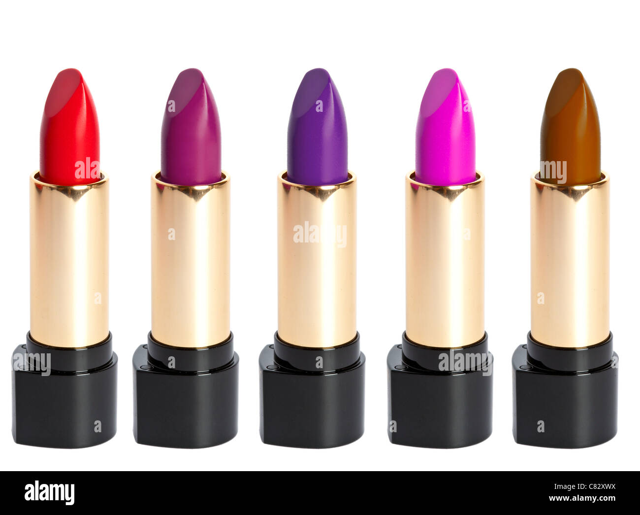 Tubes of different color lipstick Stock Photo - Alamy