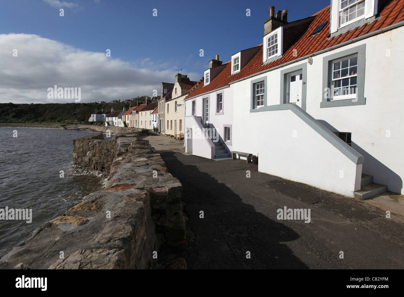 Village of Pittenweem, Scotland. Picturesque view of houses at West ...
