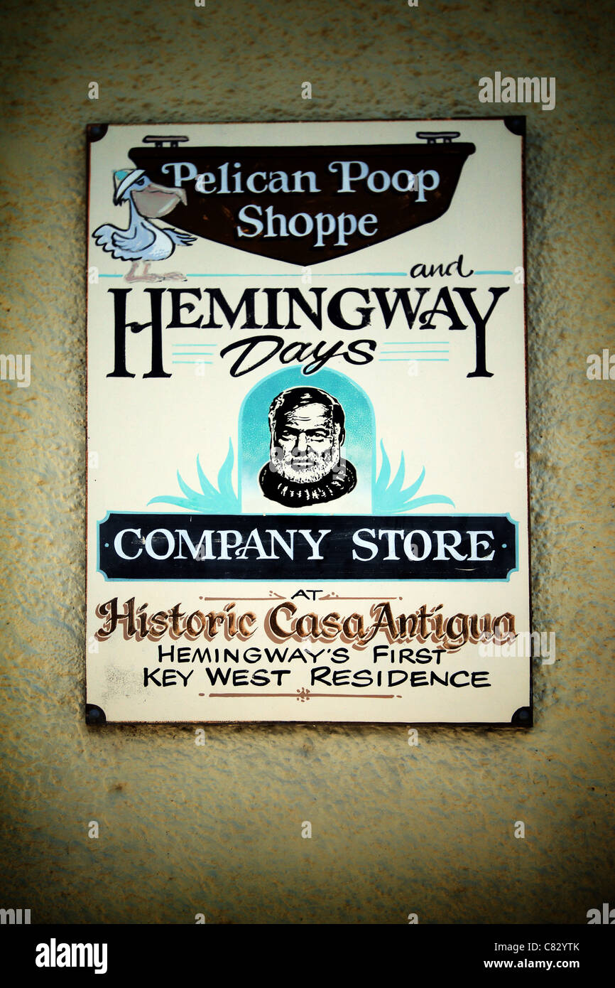 Sign of hemingway residence in key west, florida, usa Stock Photo - Alamy