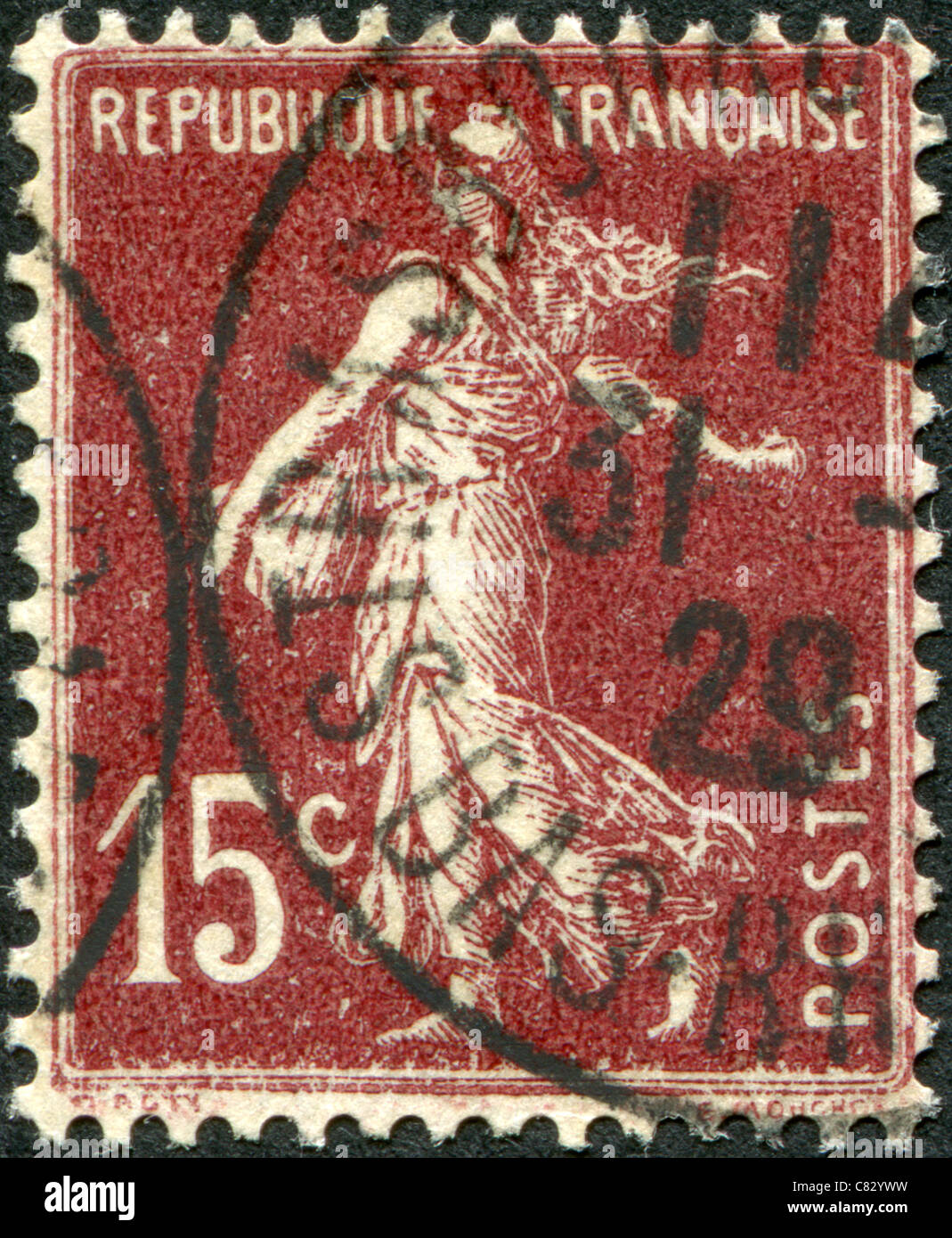 FRANCE - 1926: A stamp printed in France, depicts a sower Stock Photo ...