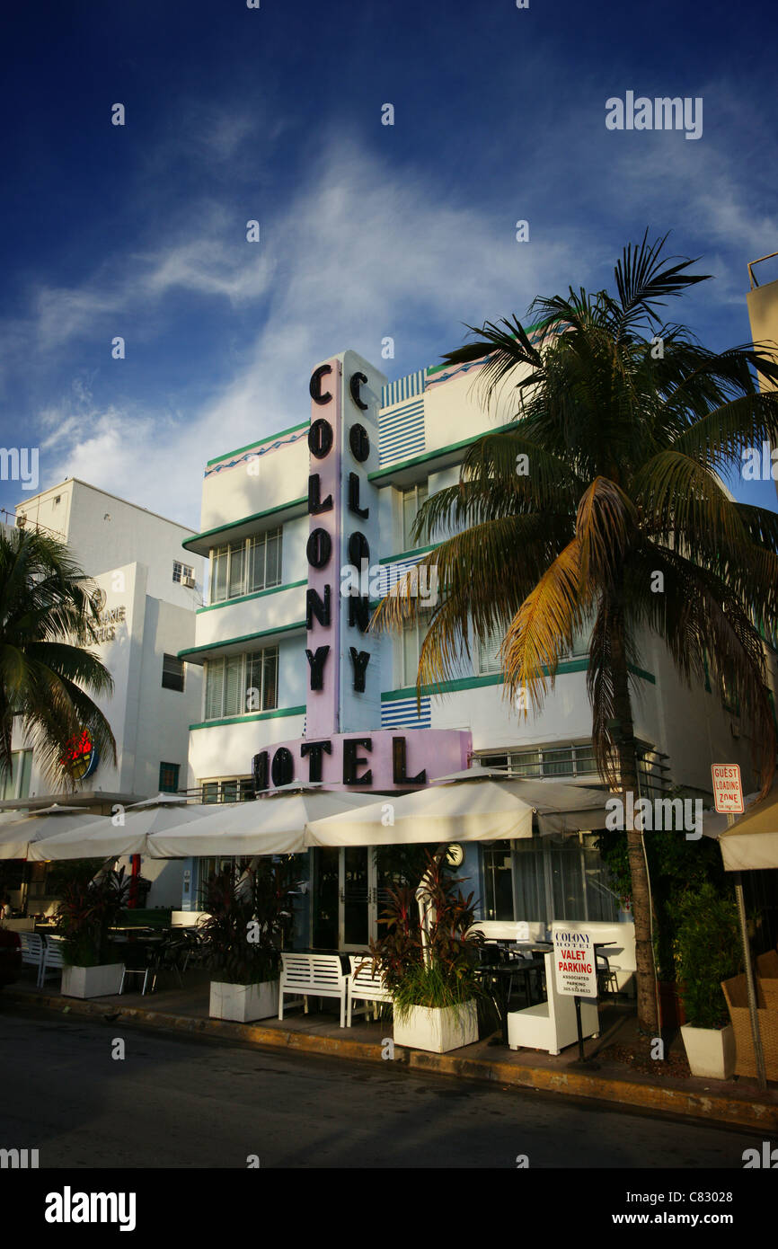 the Colony Hotel on Ocean Drive, Miami Beach Stock Photo - Alamy