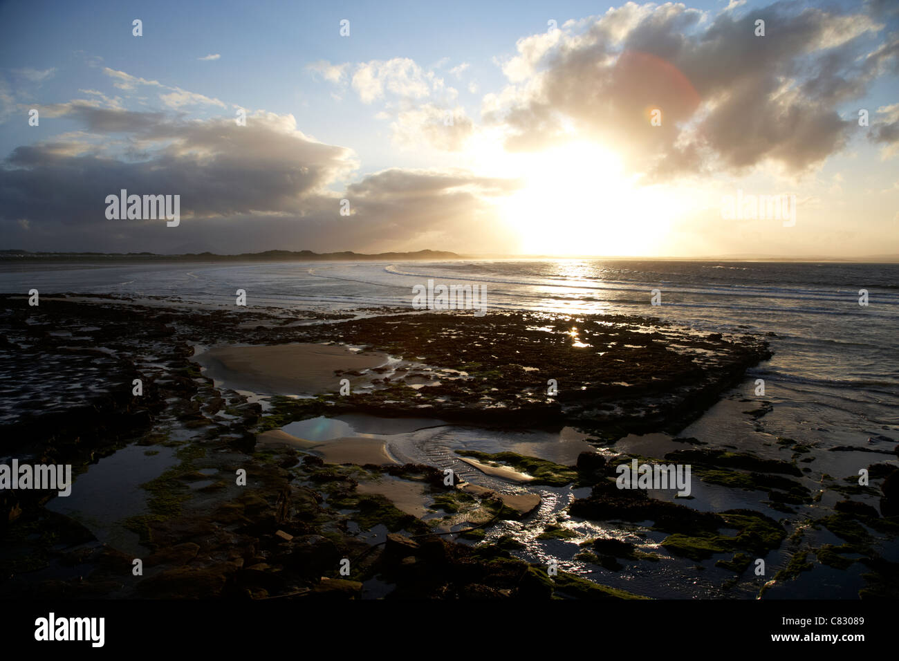 Inishcrone beach and rock formations overlooking killala bay republic ...