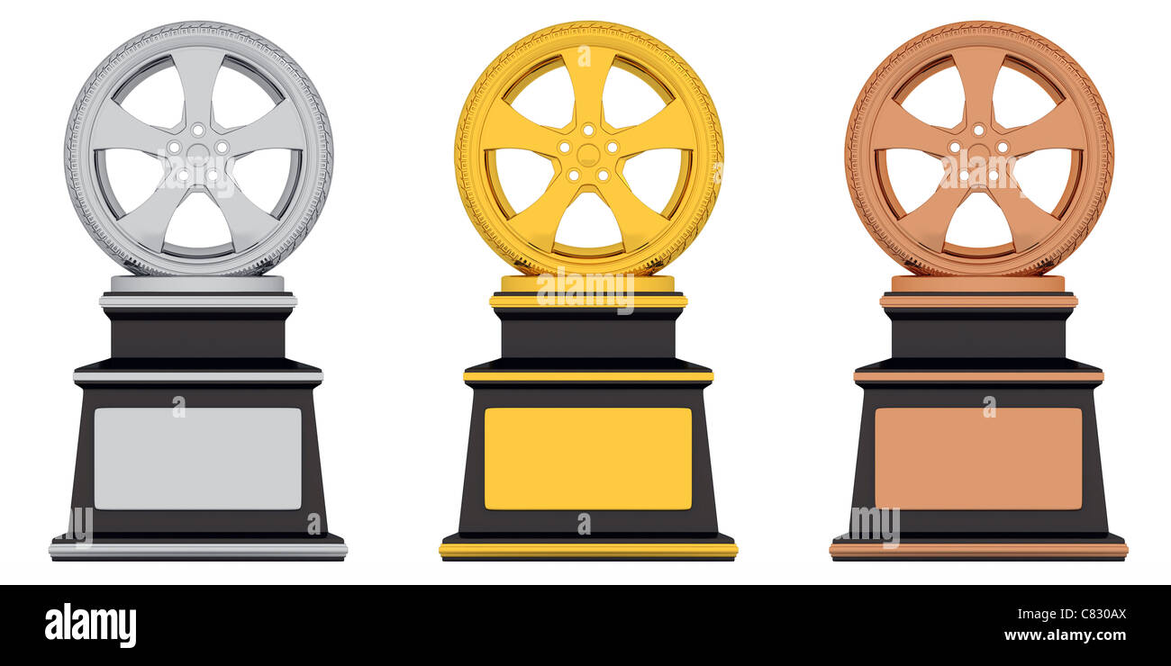 Award wheel gold, bronze, silver (done in 3d, isolated Stock Photo - Alamy