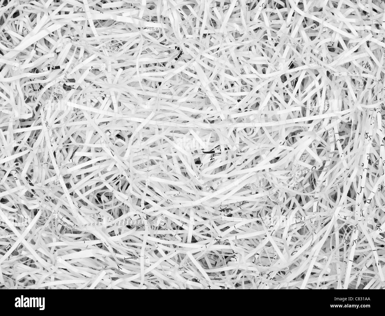 Shredded paper sheet Black and White Stock Photos & Images - Alamy
