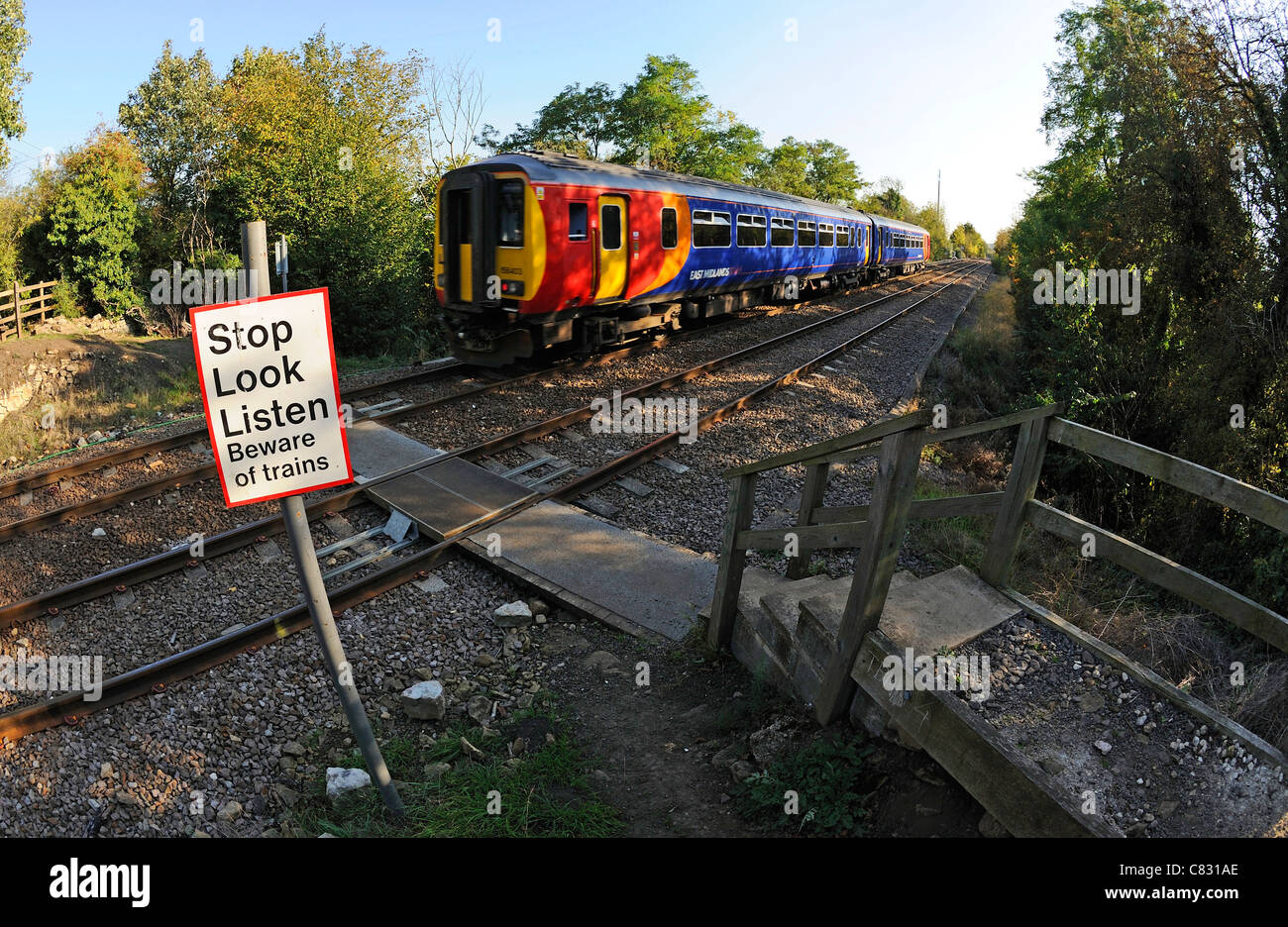 Stop look listen warning sign hi-res stock photography and images - Alamy