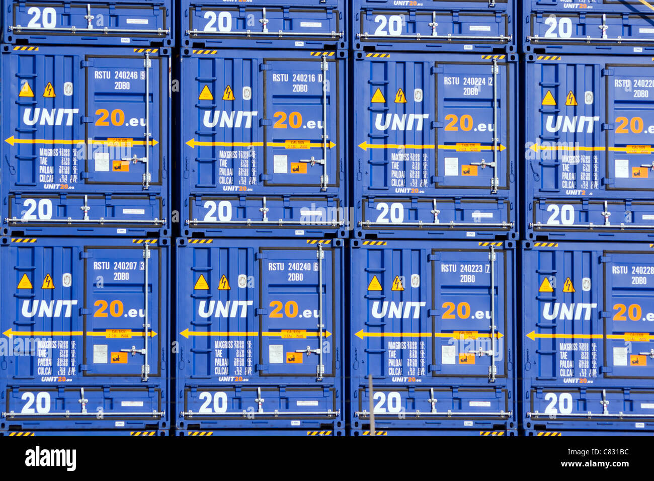 Stacked cargo containers Stock Photo - Alamy