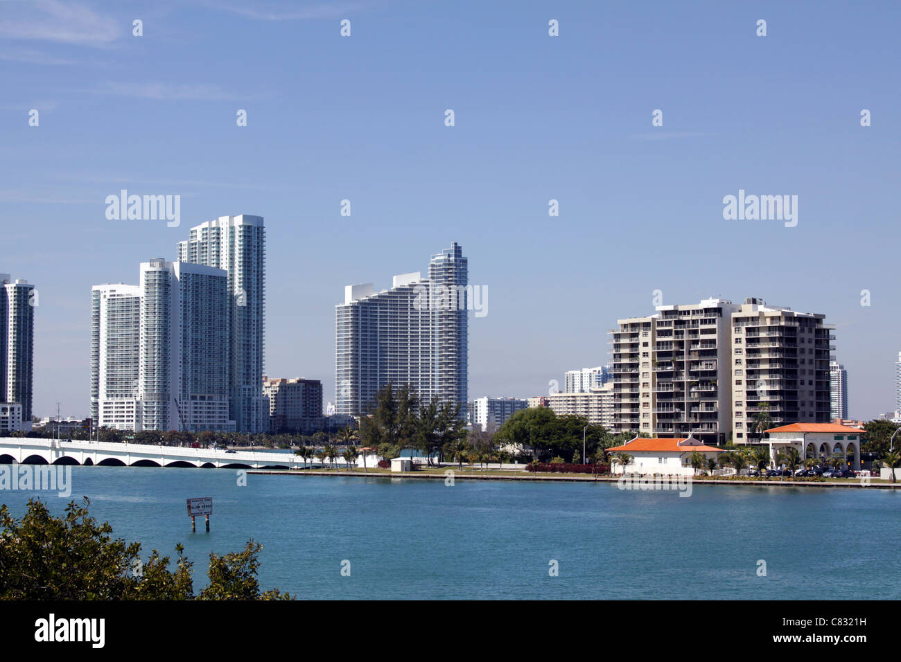 Miami Beach condos and buildings on a sunny summer day Stock Photo - Alamy