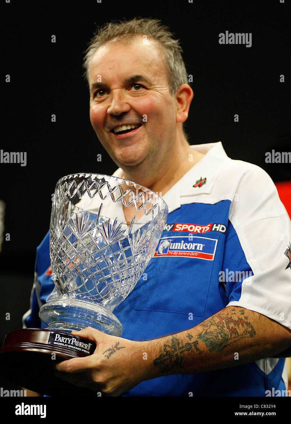 Dublin, Republic of Ireland. Phil Taylor in action against Brendan ...