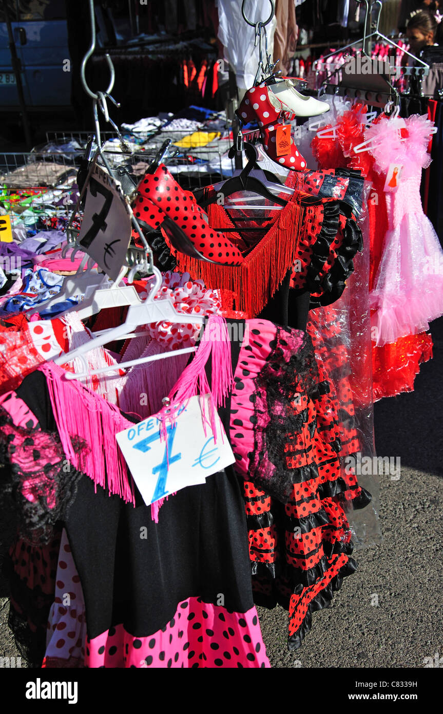 Girl's flamenco dresses at Bonavista Sunday Market, Bonavista, nr Salou ...