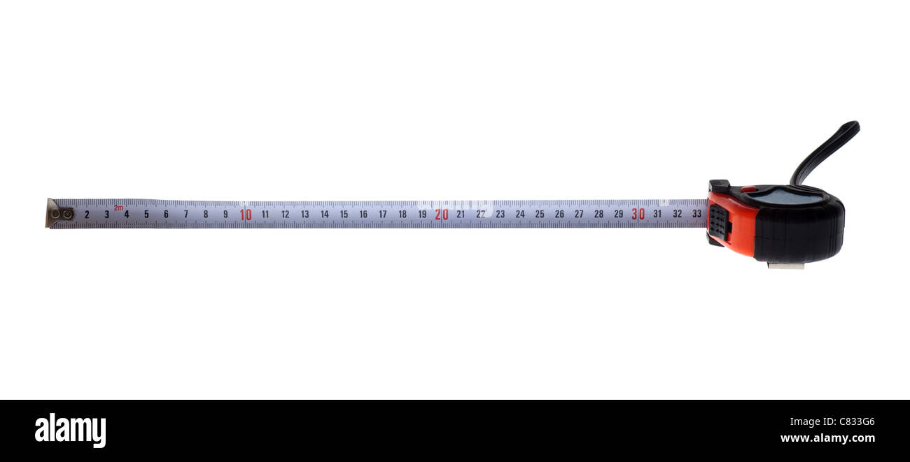 One foot on a tape measure Stock Photo - Alamy