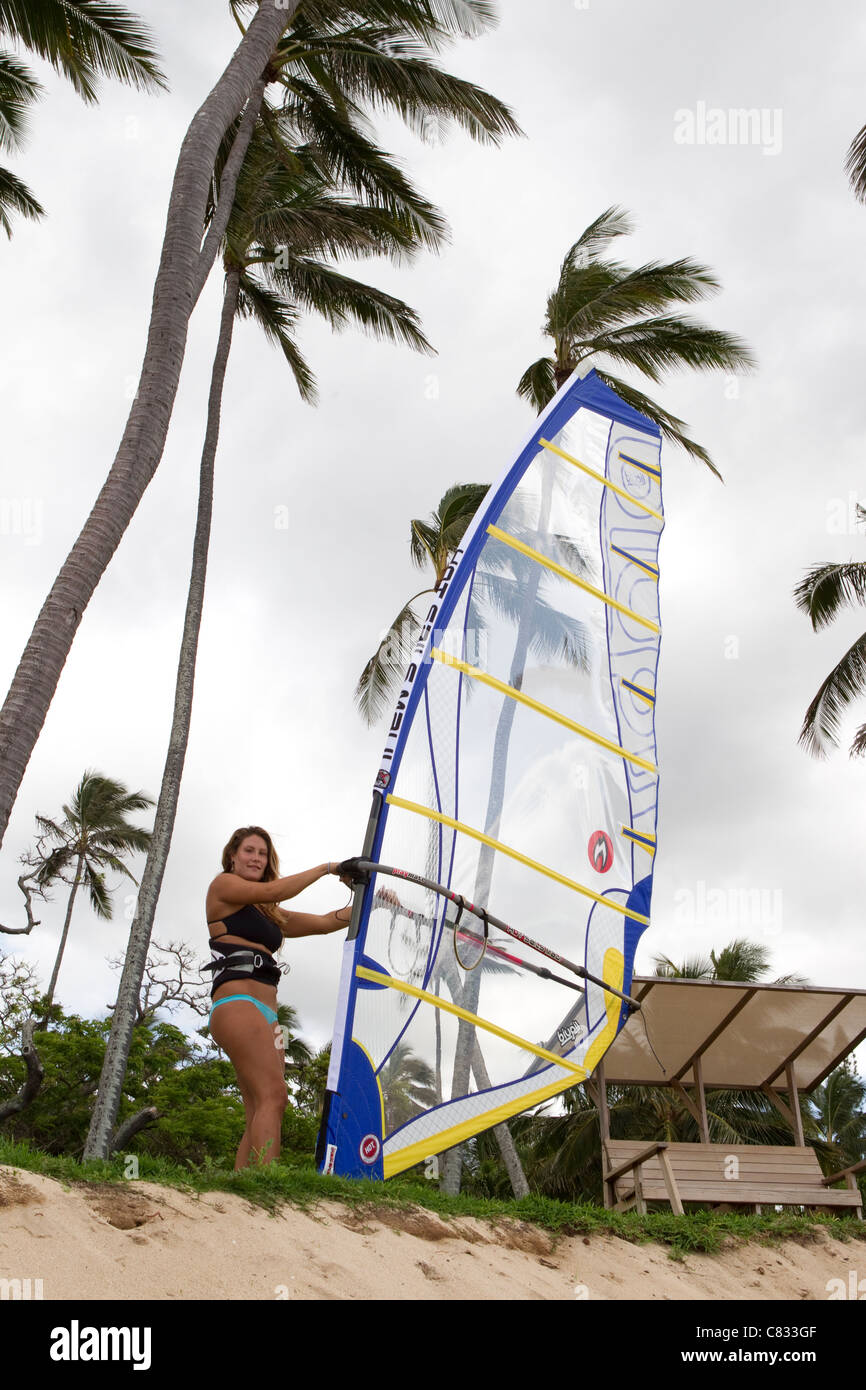 Windsurfing girl hi-res stock photography and images - Alamy
