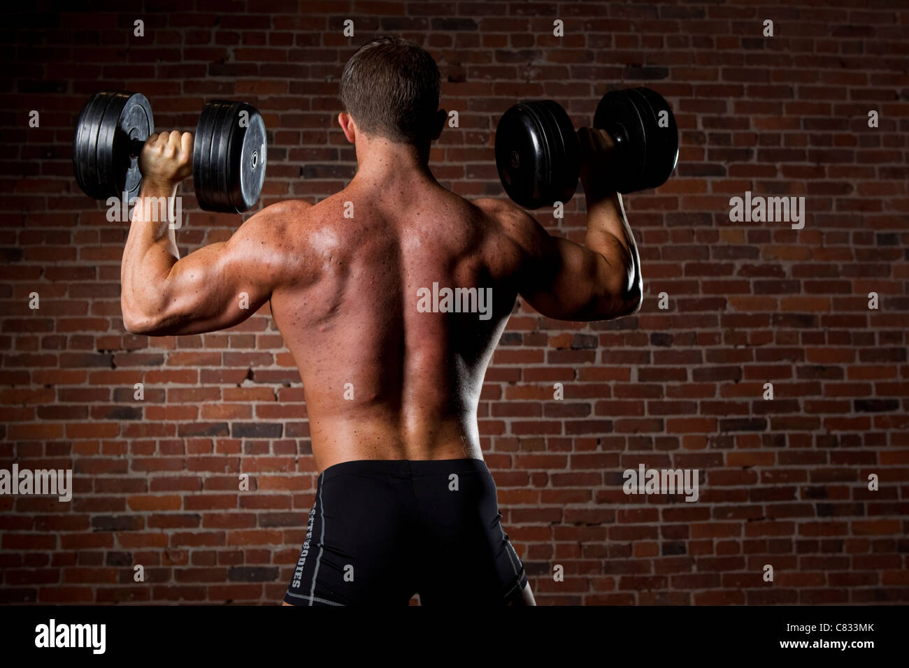 Fit male bodybuilder training in a gym Stock Photo - Alamy